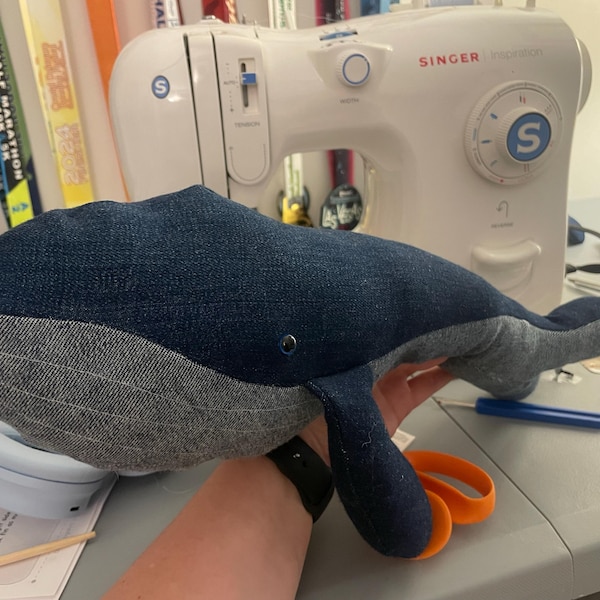 Blue Whale Sewing Pattern & Tutorial,pdf Download, DIY Soft Toy. 2 ...