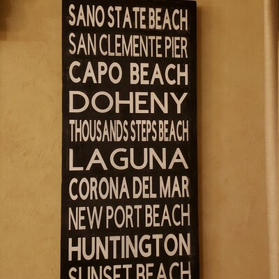 Huntington Beach coordinates Sign Wood Sign - Etsy