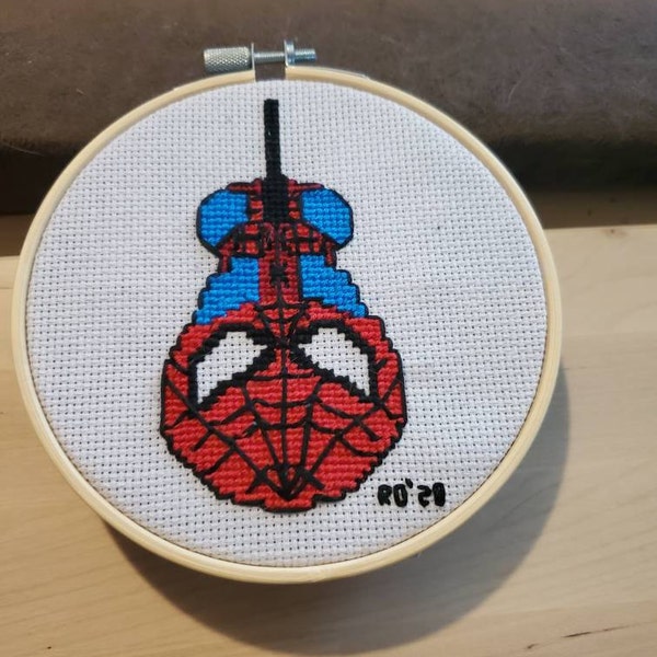 Spiderman Cross Stitch Pattern Cute Spiderman Modern Cross Stitch ...