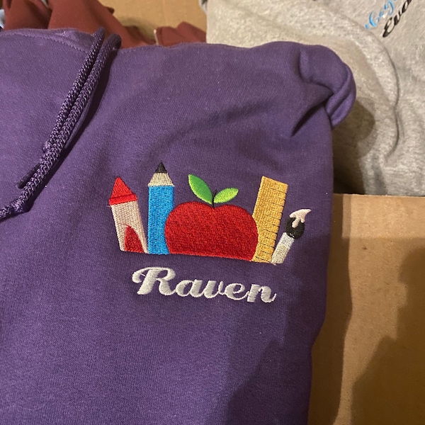 School Supplies Pocket Topper - Machine Embroidery Design, Pocket ...