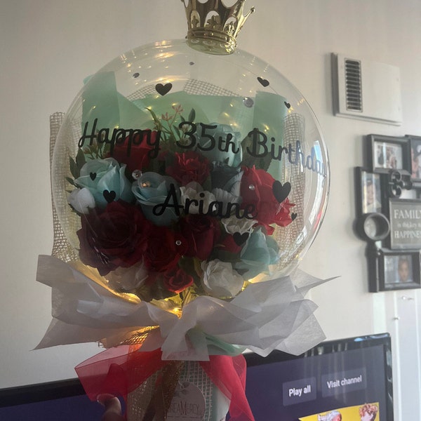 BTS Balloon, Flower Balloon Bouquet, LED Light, Flower Bouquet, Unique ...