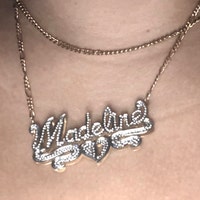 Double Name Plate Name Plate Name Necklace Nameplate - Etsy