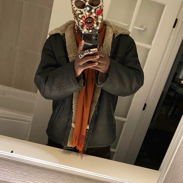 Custom Painted Ski Mask Balaclava With Brown Yellow Red - Etsy