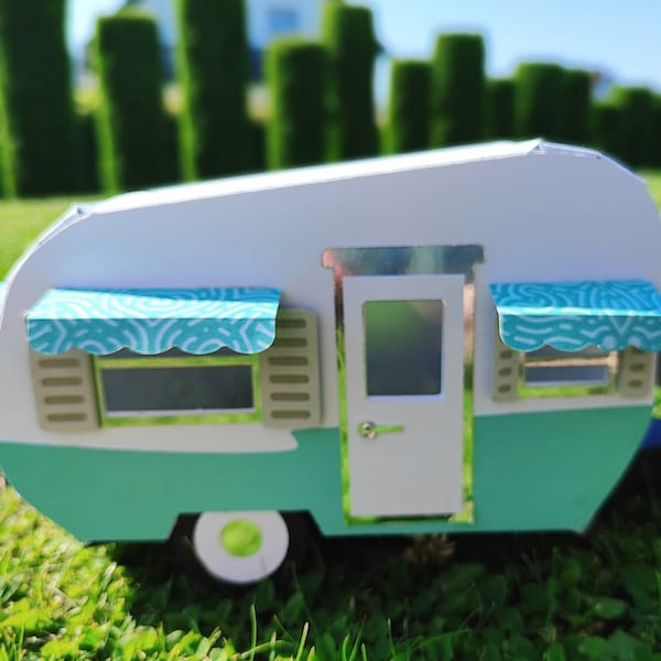 Vintage Camper SVG. Camping Trailer Papercraft. Camper SVG 3D . 3D ...