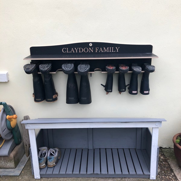 Welly Rack, Wooden Boot Holder, Wellington Storage, Shoe/walking Boot ...