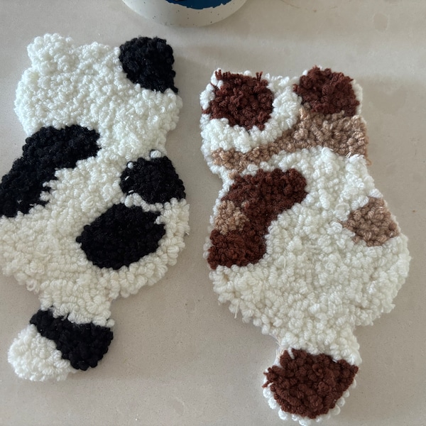 DIY Cute Cat Tufting Coaster Kit, Coaster Punch Needle Kit, DIY ...