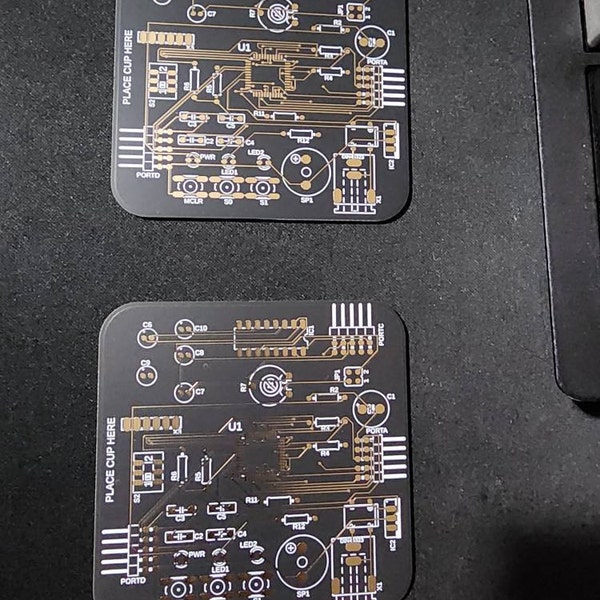 The Original: Set of 2 Coasters in Pcb-design With Gold Contacts for ...