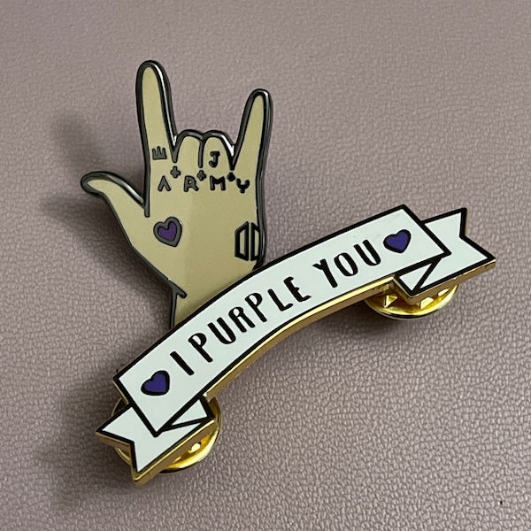 BTS Enamel Pin Set, Jungkook Tattoo Hand and I Purple You Pin, BTS Army ...