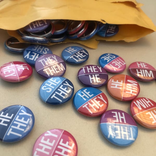 Bulk Pronoun Pins (one-inch Mini Badges), Bulk Pronoun Badges, Pronouns ...