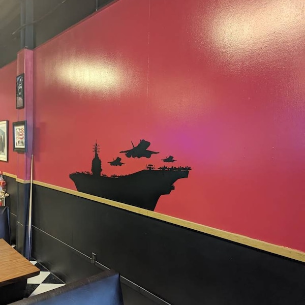 US Navy Wall Decal, Aircraft Carrier Decal, American Fighter Jets ...