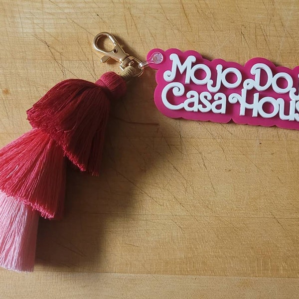 Mojo Dojo Malibu Doll Inspired Keychain With Jumbo Tassels, Hot Pink ...