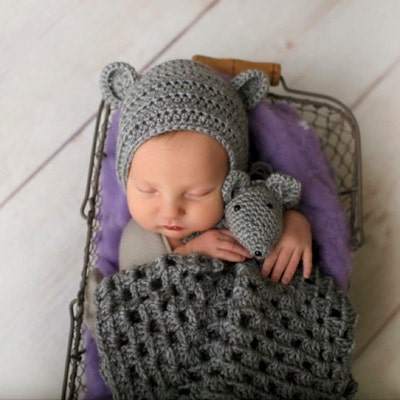 Crochet PATTERN Baby Mouse Bonnet Instant Download PDF PDF 374 - Etsy