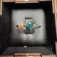 Twig and Leaf Engagement Ring, Moss Agate Engagement Ring, Maple Leaf Ring, Moss Agate Twig Ring ...