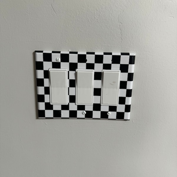 Black and White Checkered Switch Plate Light Switch Cover (123) - Etsy
