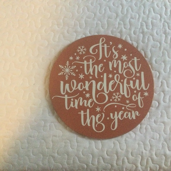 It's the Most Wonderful Time of the Year Sign - Christmas Sign - Round ...