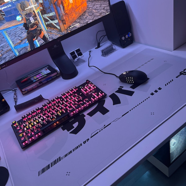 Techsource Mousepad - Cyber White | 900x400/800x300 | Stitched Edges | Nonslip Rubber Base ...