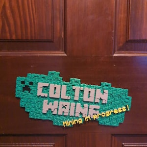 3D Door Sign Minecraft-inspired Personalized Name Custom Kids Bedroom ...
