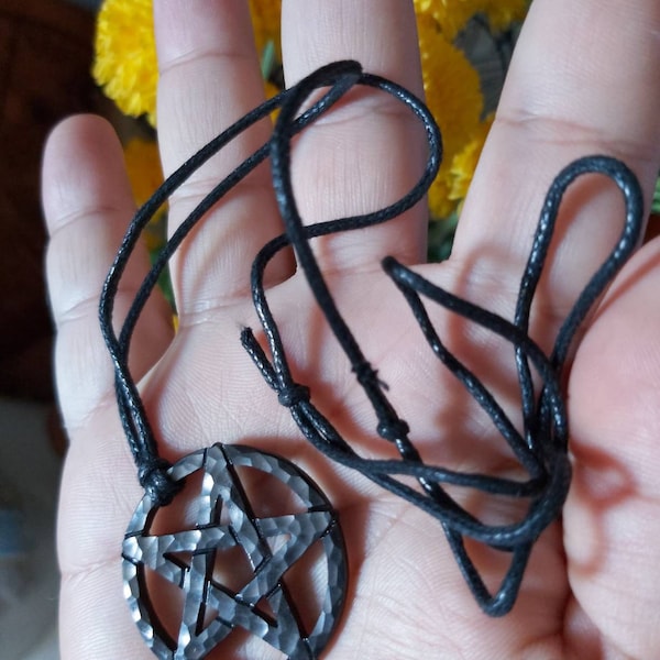 Forged Steel Black Metal Pentagram Pentacle Amulet, Sold With Jewelry ...