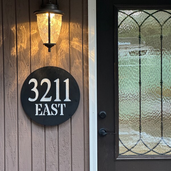 Metal Circle Address Sign - Custom Metal Sign - Outdoor Metal Sign ...