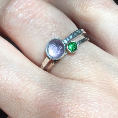 Stackable Birthstone Rings, Stackable Gemstone Rings, Birthstone Rings ...