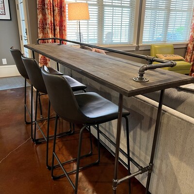 Wooden Sofa Bar Table, Industrial Wood Bar Table Buffet Table ...