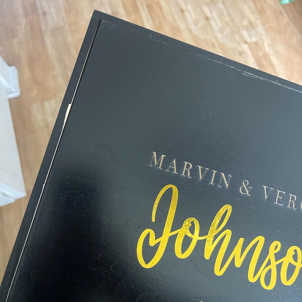 Personalized Wedding Card Drop Box | Engraved Slidetop Wood Box With ...