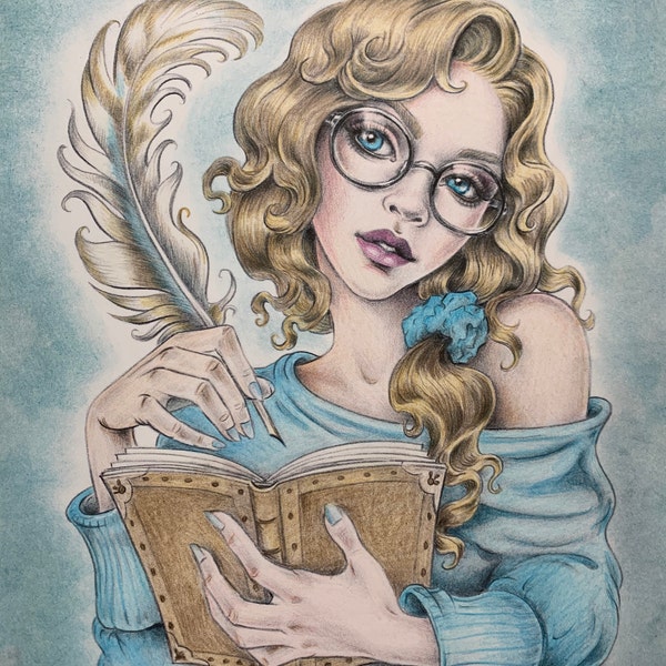 Dear Diary Coloring Page Grayscale Illustration Instant Download ...