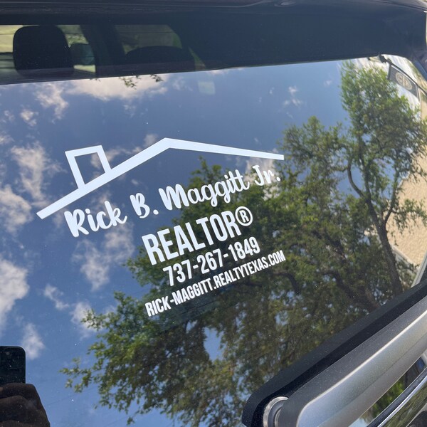 Realtor Car Decal, Real Estate Marketing Decal, New Realtor Gift ...