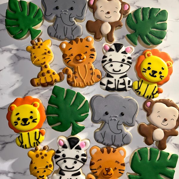 Safari Animals Cookie Cutter Set – Lion, Monkey, Giraffe, Elephant ...