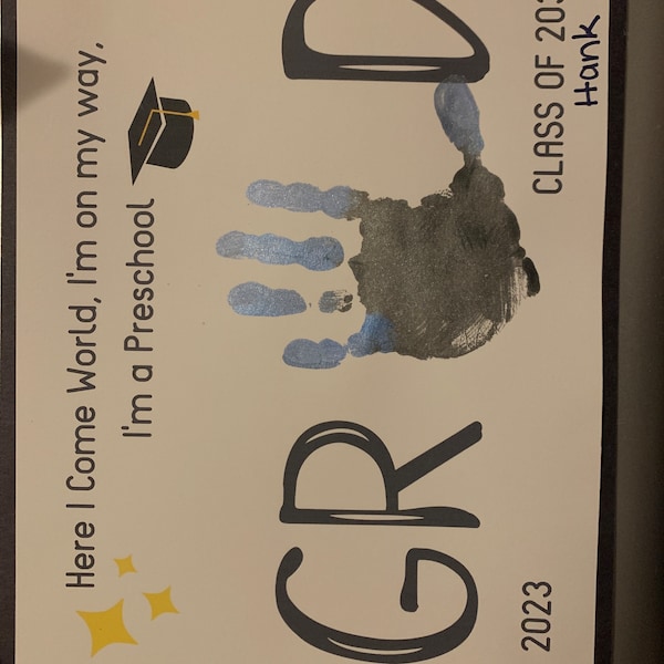 Kindergarten Graduation Preschool Handprint Art Craft, Handprint ...