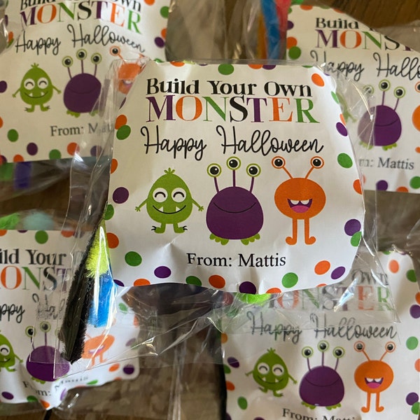 Halloween Build-your-own Monster Kit: Party Favor Treat Bags - Etsy