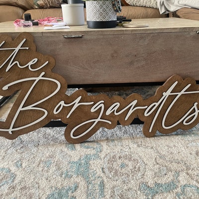 Large Last Name Sign, Cut Out Last Name Sign, Wedding Name Sign, Double ...