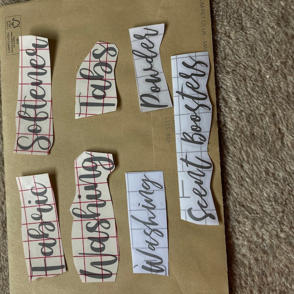 Laundry Room Labels - Utility Decals - Washing Powder, Fabric Softener ...