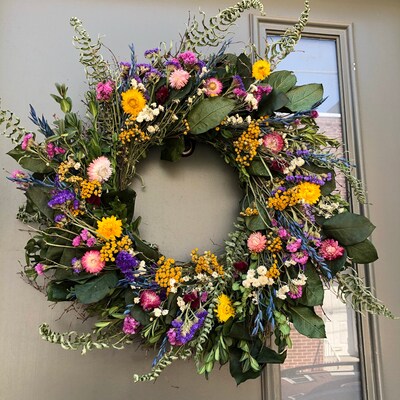 Fern and Flower. Dried Cockscomb & Strawflower Floral Spring Summer ...