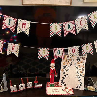 Christmas Elf Banner, I'm Back Banner, Be Good Banner, Elf Banner, Elf ...