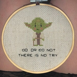 Yoda Inspired Cross Stitch Pattern - Star Wars Cross Stitch Pattern ...