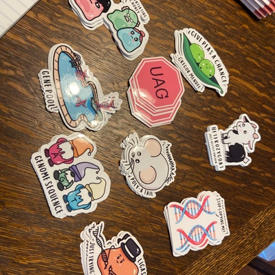 Genetics Pun Stickers Science, Biology, Genetics, Pre-med Water Bottles ...