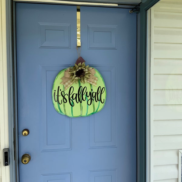 Blue & White Farmhouse Welcome Rag Wreath - Etsy