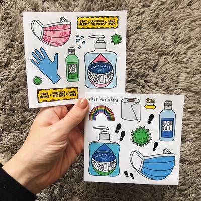 Lockdown Virus Sticker Sheet II Stay Home Stay Alert - Etsy