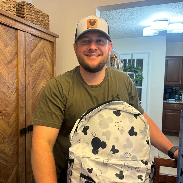 Mickey Mouse Leather Patch Hat | Mouse Ears | Disney Hats for Dad ...