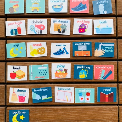 Green Kids Routine Chart Printable Daily Task Charts Chore - Etsy