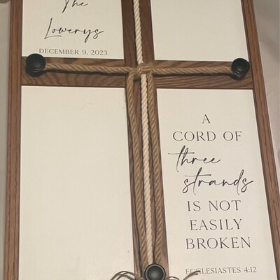 A Cord of Three Strands Unity Ceremony Idea Cross Braid Wedding Signage ...