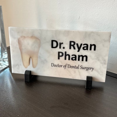 Chef Desk Sign Chef Name Plate Marble Stone Desktop Name and Title Sign ...