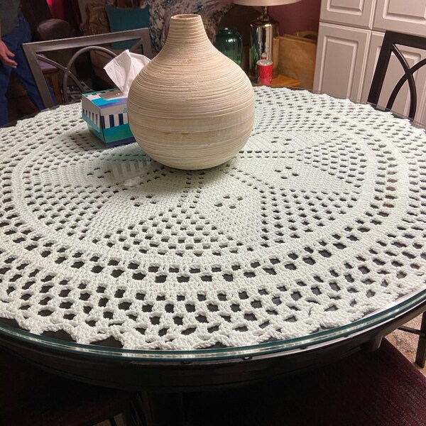 33 Inch Giant Doily, Large Centerpiece, Tablecloth, Crochet Doily ...