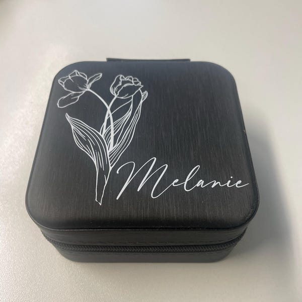 Personalized Travel Jewelry Box, Small Square Earring Organizer, Bridesmaid Gifts Box for Sister ...