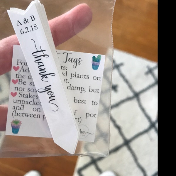 Thank You Succulent Stake, Succulent Stake, Wedding Favor Plant Tag ...