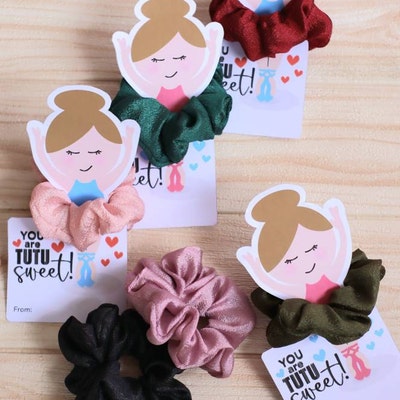 Printable Ballet Scrunchie Cards You Are Tutu Sweet Brown Haired ...