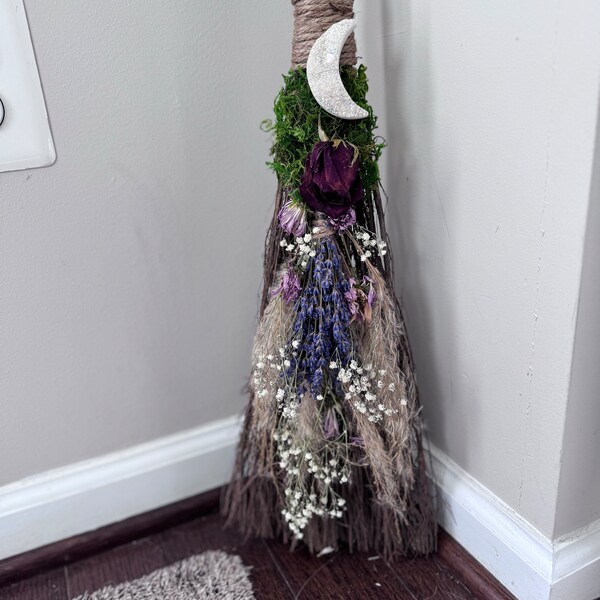 Life Size Crystal Altar Witch Broom / Besom, Protection, Warding, Altar ...