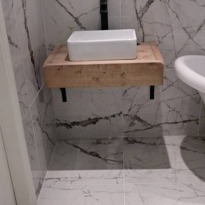 Rustic Washstand Shelf Wash Stand Sink Unit Hand Crafted Rustic ...