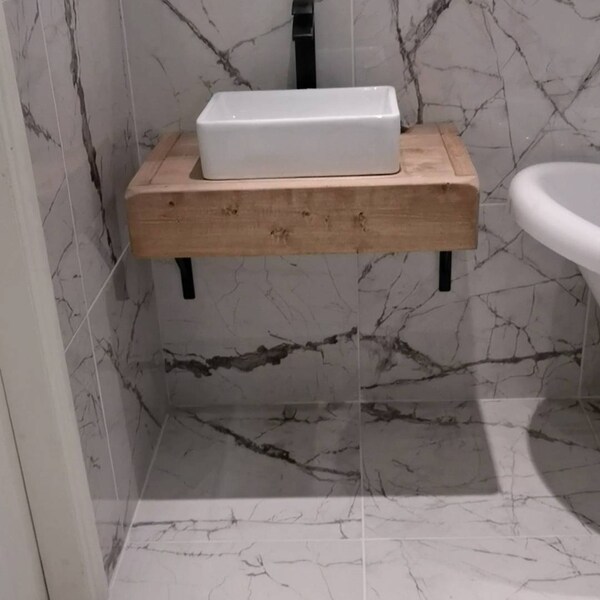 Rustic Washstand Shelf Wash Stand Sink Unit Hand Crafted Rustic ...